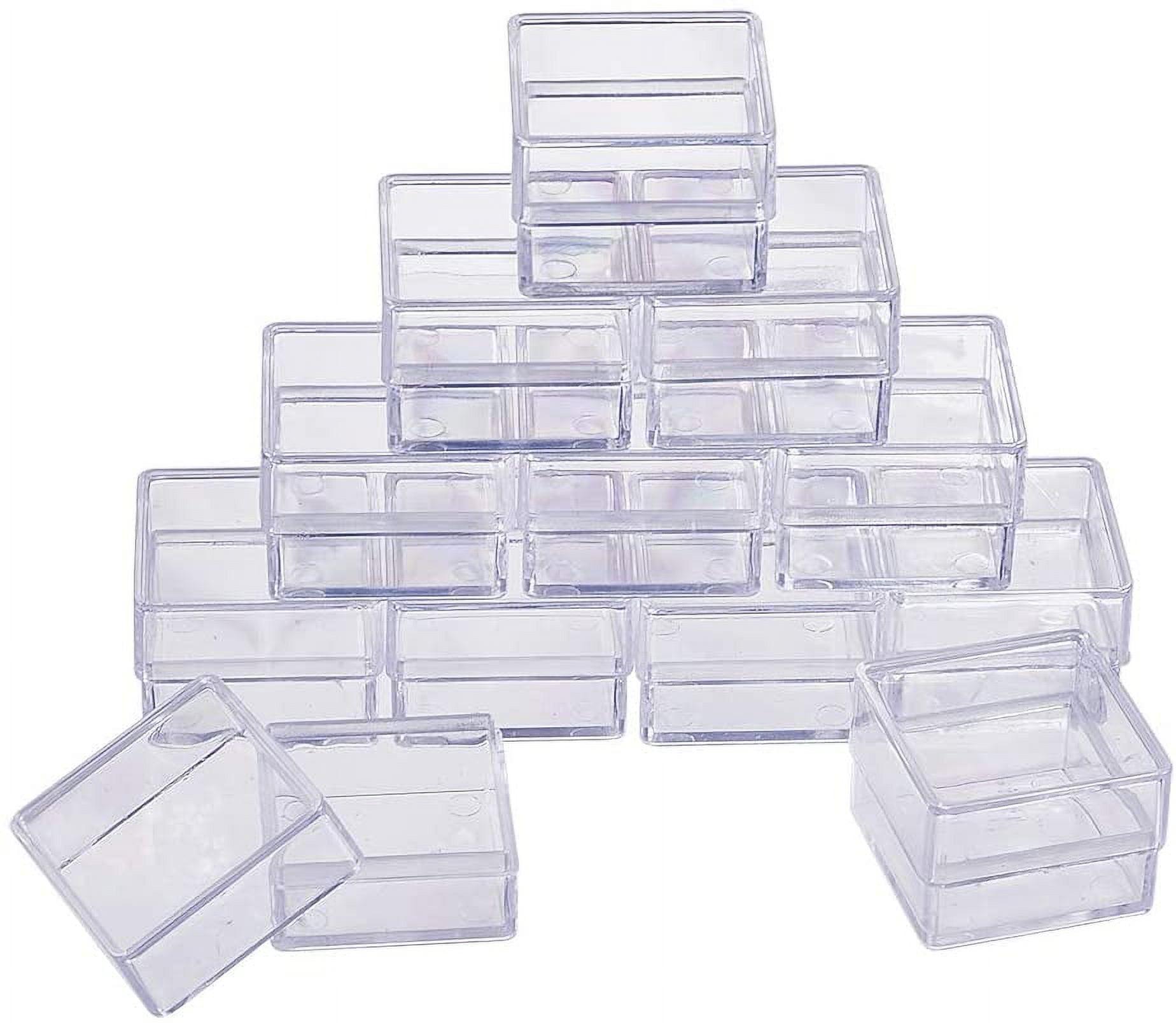 1 Box 16 Pack Square High Transparency Plastic Bead Storage Containers ...