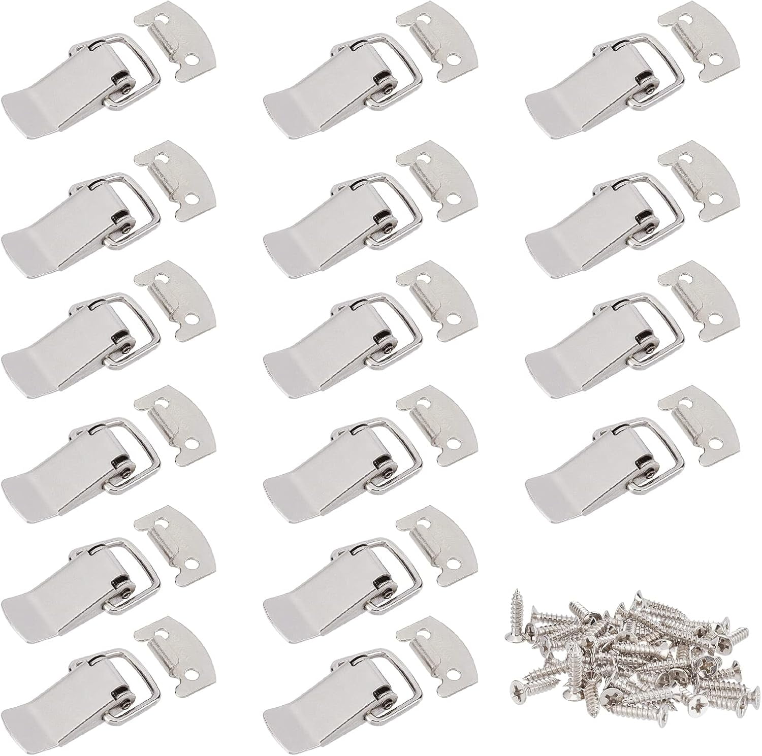 1 Box 16 Sets Iron Small Spring Toggle Lock Clasp Buckle Latch with 90 ...