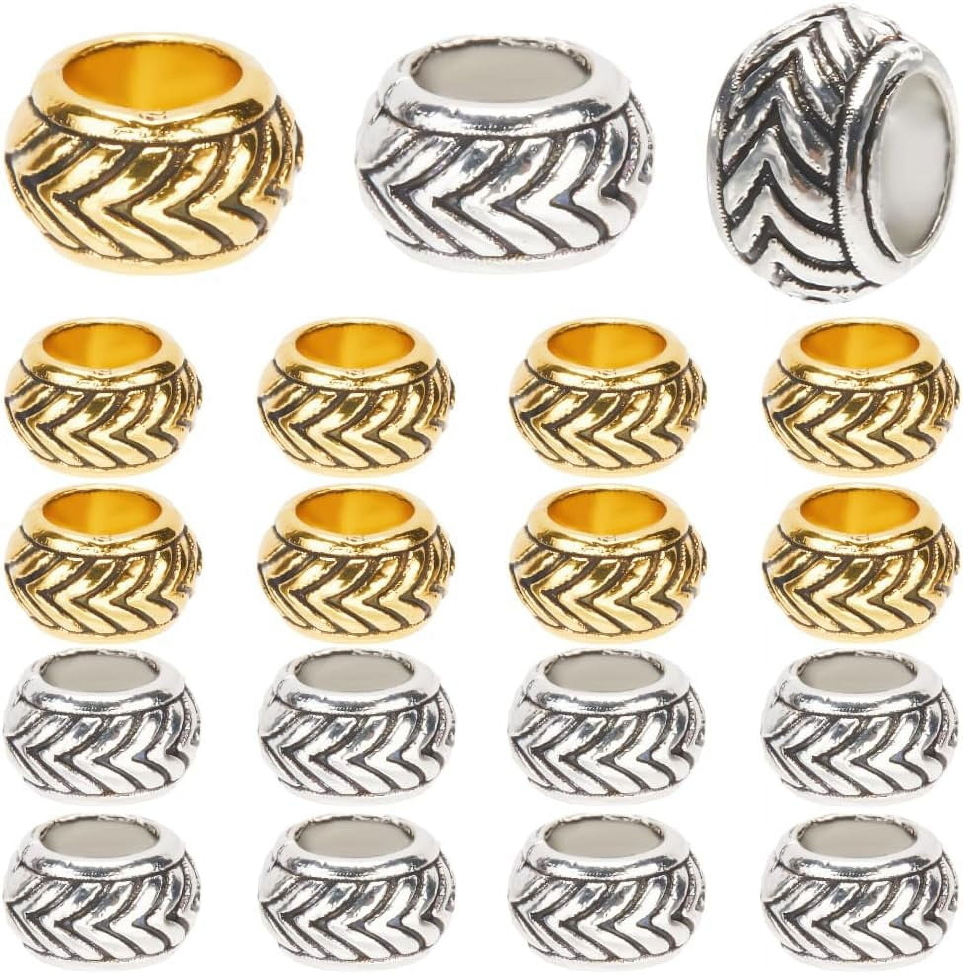 1 Box 160Pcs Metal Large Hole Rondelle Beads European Spacer Bead Bulk ...