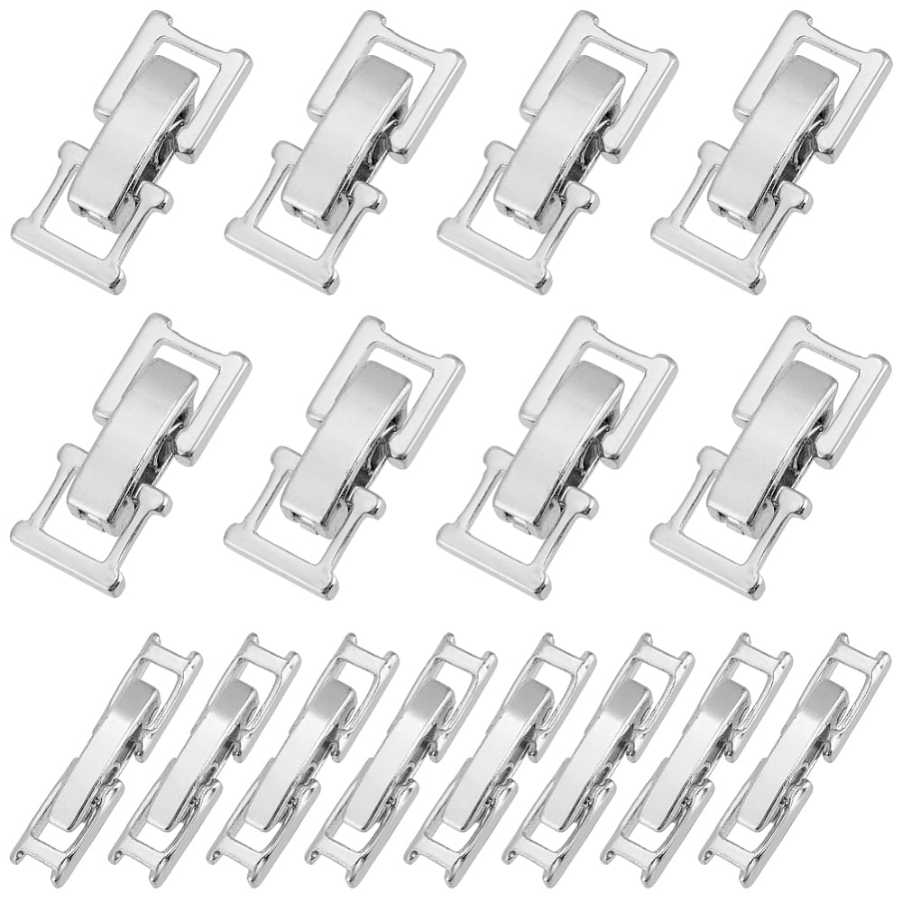 1 Box 16Pcs 15mm Silver Folding Clasp Fold Over Clasp Bulk White Brass ...