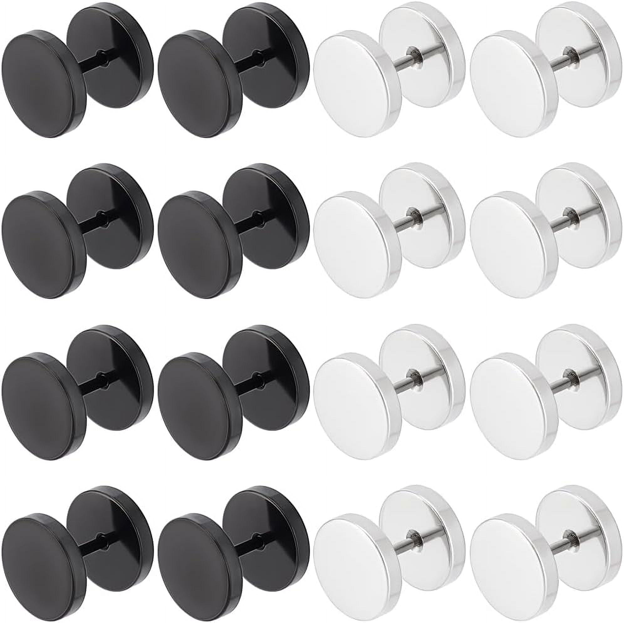 1 Box 16Pcs 2 Colors 304 Stainless Steel Stud Earrings Set Small Round ...