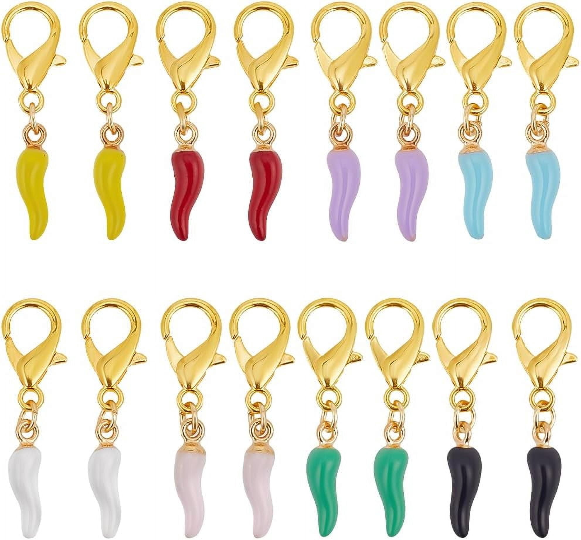1 Box 16Pcs 8 Colors Pepper Charm Alloy Shoe Charms Bulk Gold Alloy ...