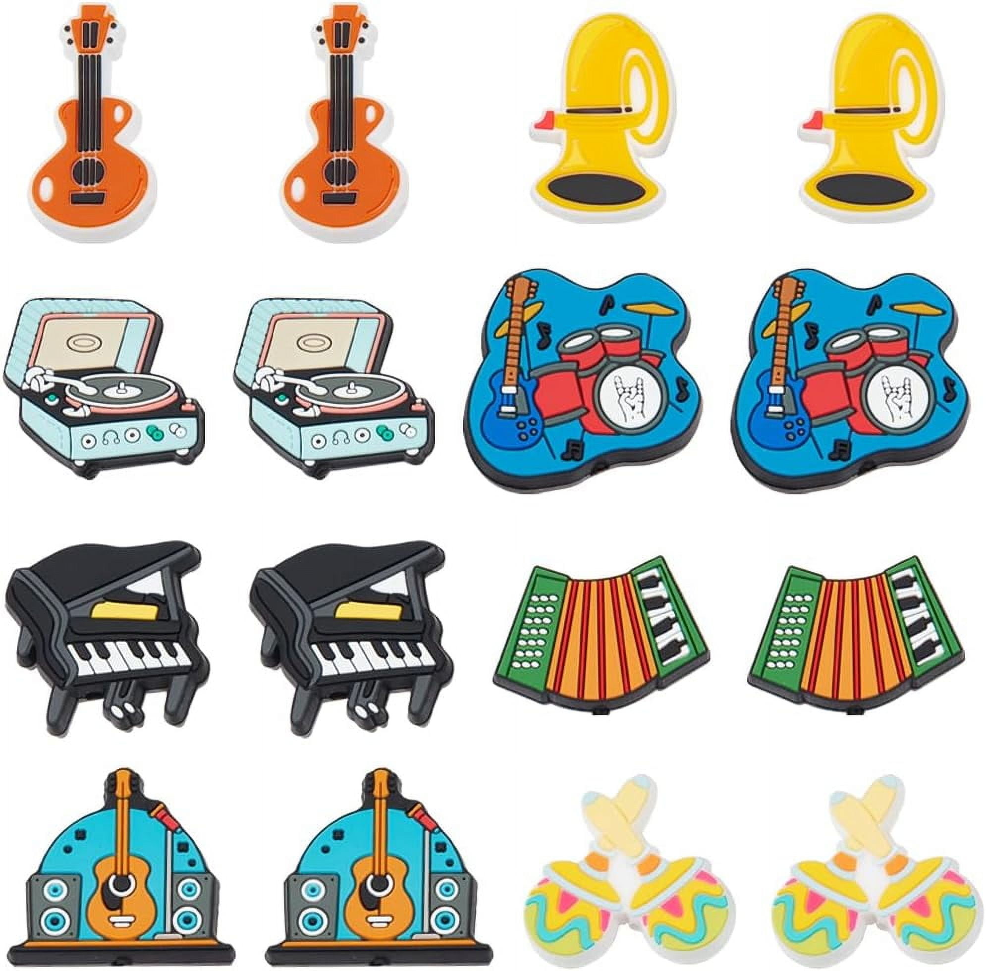 1 Box 16Pcs 8 Style Music Themed Silicone Focal Beads Cute Silicone ...