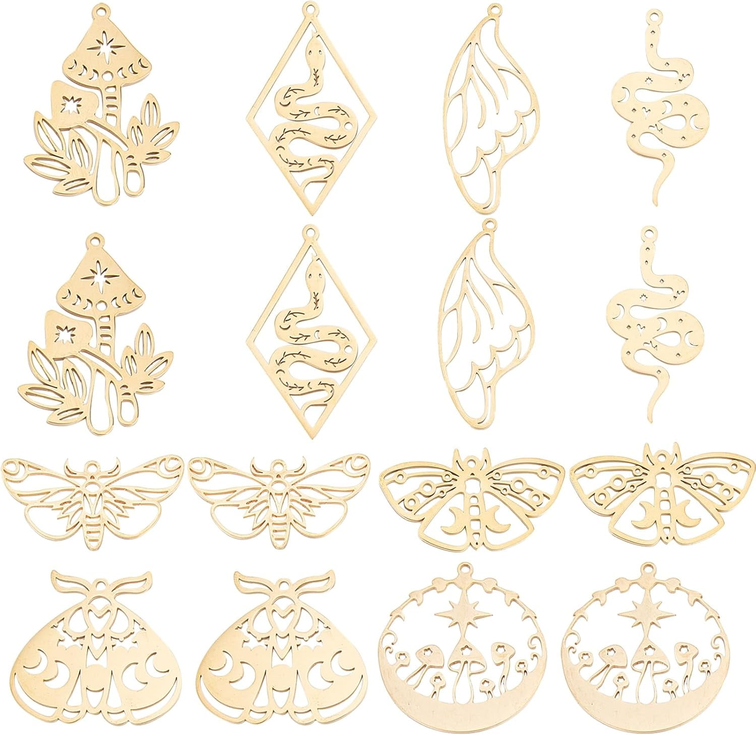 1 Box 16Pcs 8 Style Tarot Charms Tarot Card Charm Magic Energy Lukcy ...
