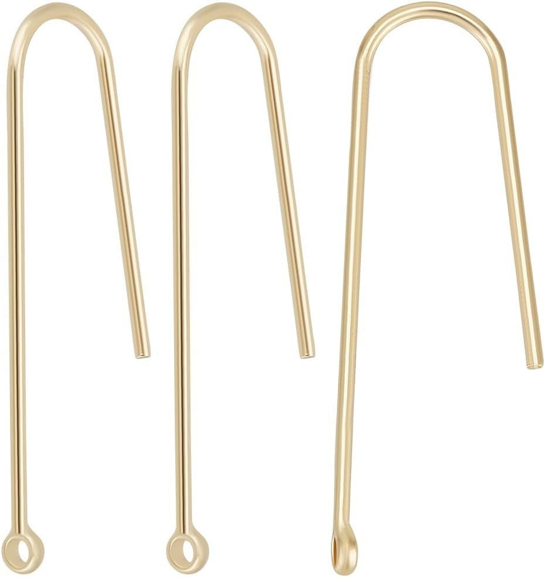 1 Box 16Pcs Brass Hooks with Vertical Loops Real 18K Gold Plated ...
