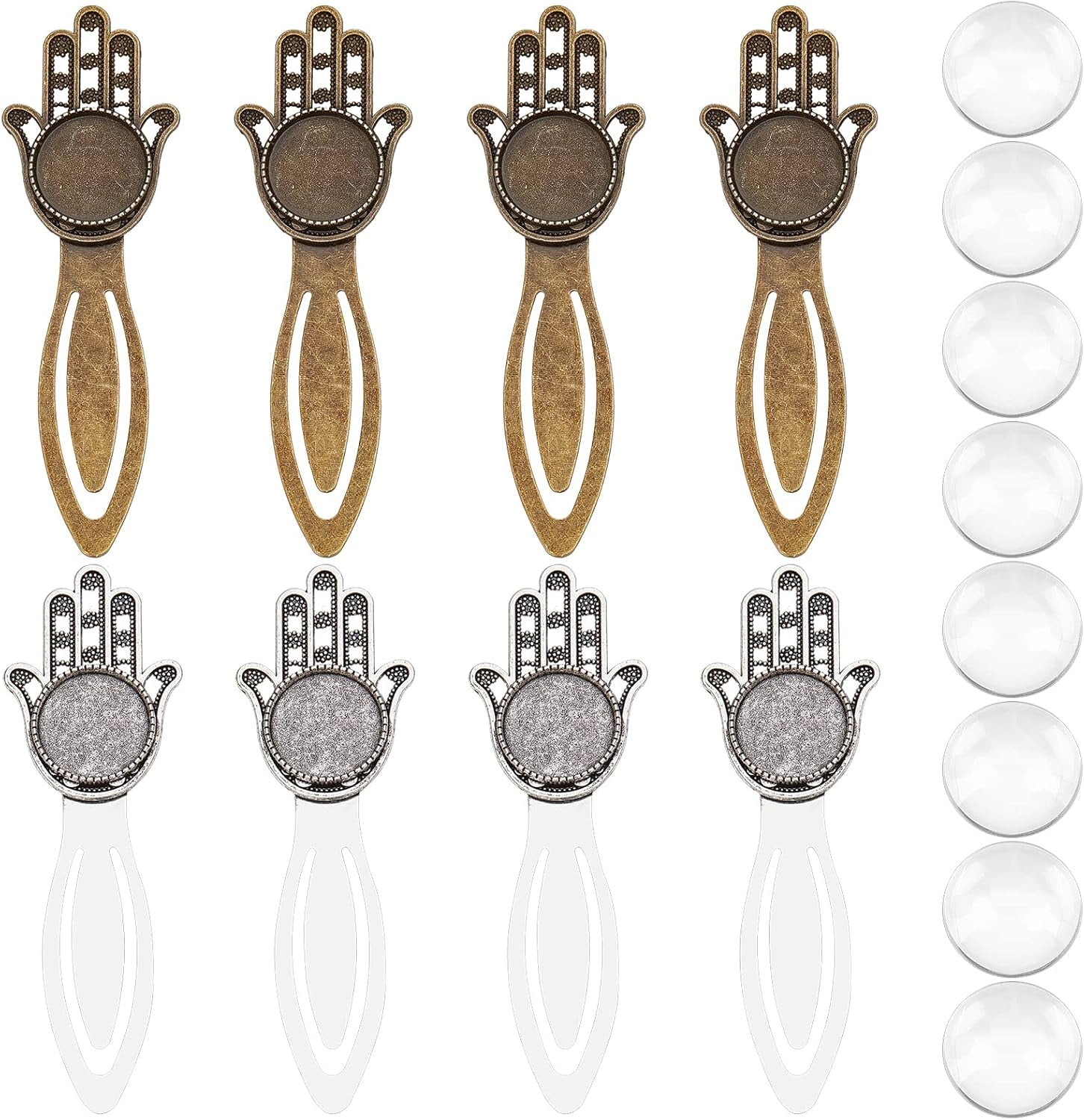 1 Box 16Pcs DIY 8 Sets Metal Bookmark Blanks Fatima Hamsa Hand ...