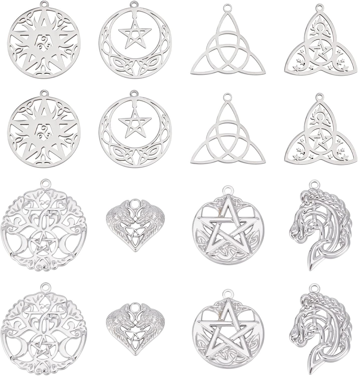1 Box 16Pcs Knot Charms Trinity Stainless Steel Knot Charm Irish Celtic ...