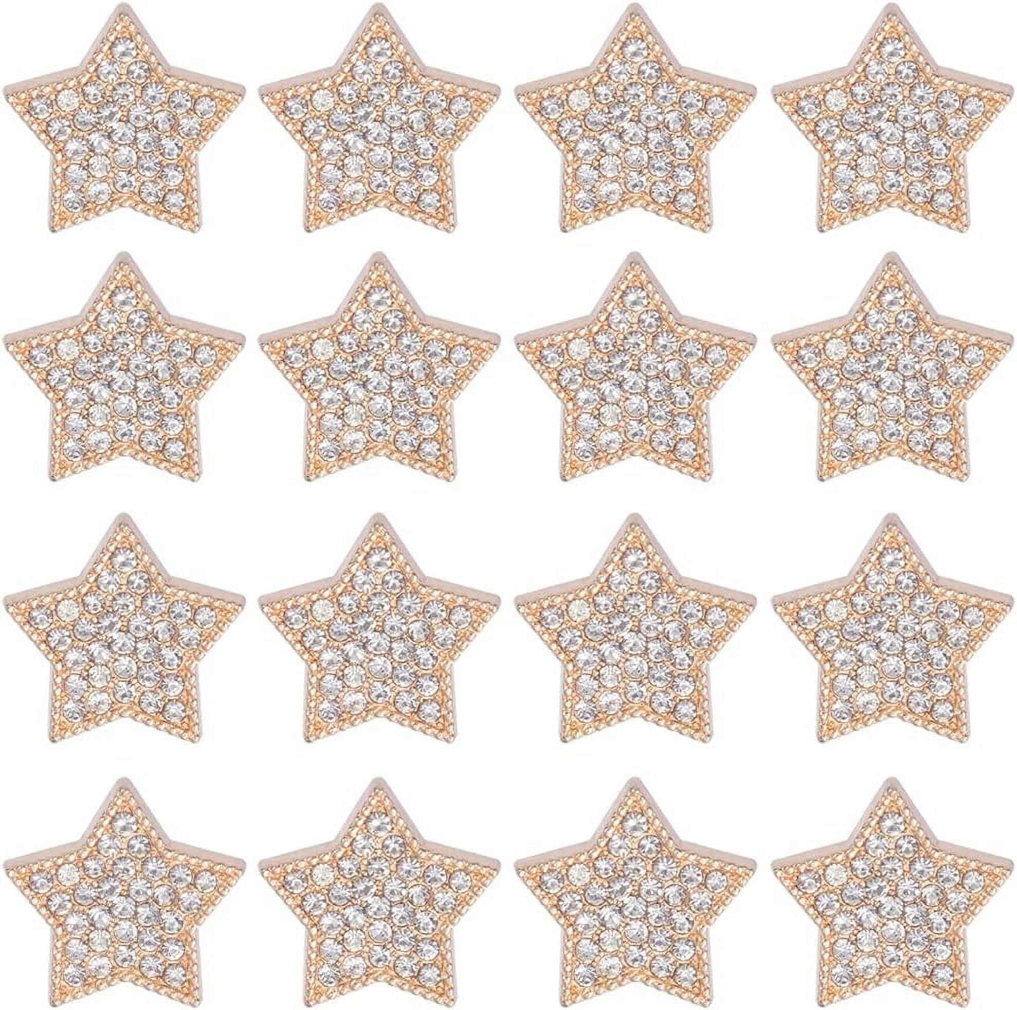 1 Box 16Pcs Star Shaped Rhinestone Buttons Crystal Light Gold Alloy Shank Button Replacement ...