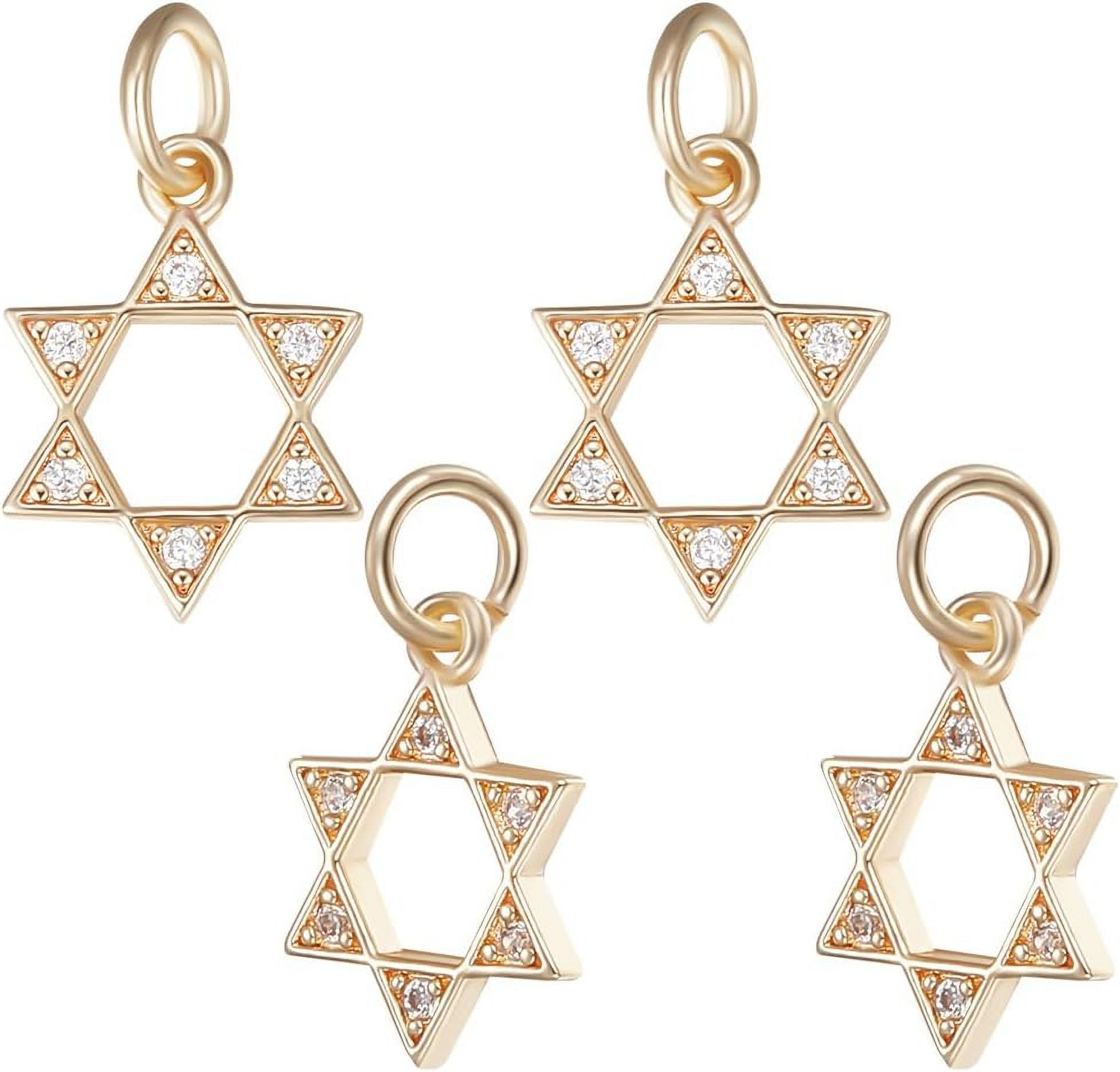 1 Box 16Pcs Star of David Charm Star Pendant Charms 14K Gold & Platinum ...