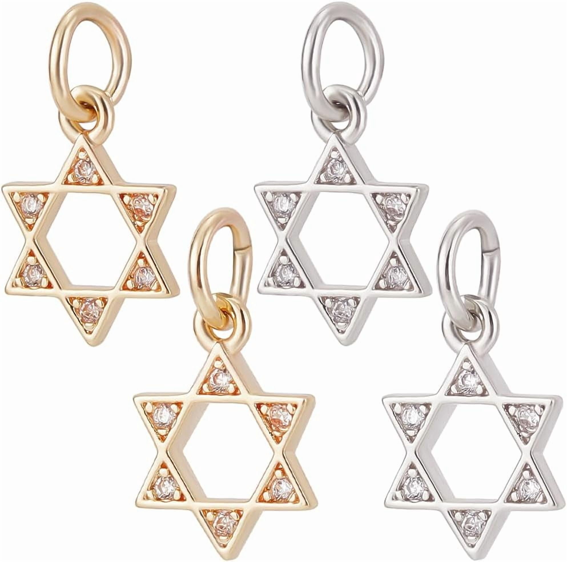 1 Box 16Pcs Star of David Charm Star Pendant Charms 14K Gold & Platinum ...