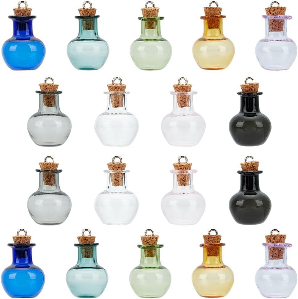 1 Box 18 Pack 9 Colors Mini Potion Bottle Multi Color Cork Stoppers ...