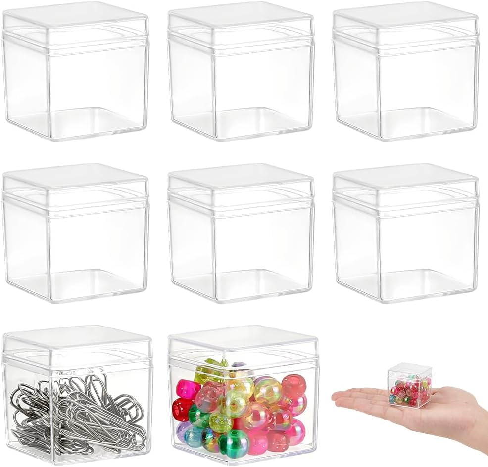 1 Box 18 Pack Square High Transparency Plastic Bead Storage Containers ...