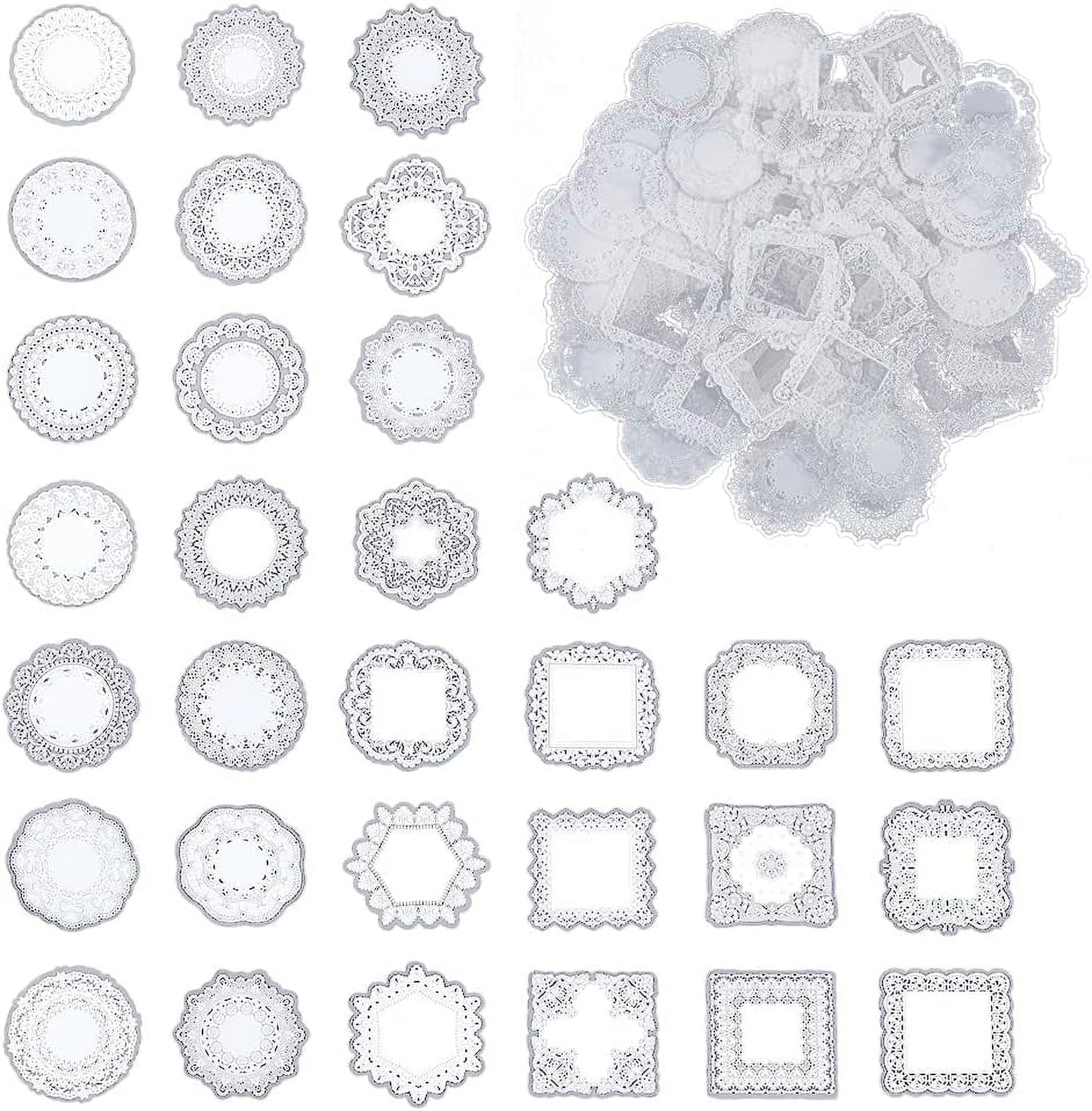 1 Box 180Pcs 15 Styles Vintage Lace Stickers Transparent Lace Stickers ...