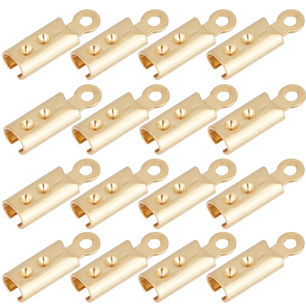 1 Box 180Pcs 304 Stainless Steel Folding Crimp Ends Fold Over Crimp ...