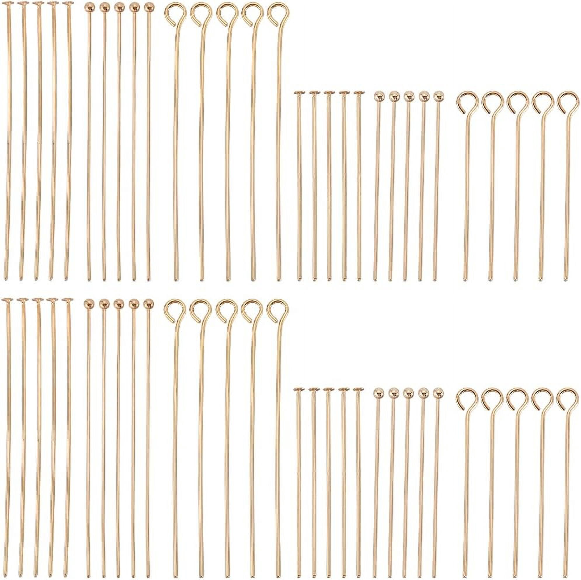 1 Box 180Pcs 30mm 45mm Ball Head Pins Jewelry Eye Pin Bulk Real 18K ...