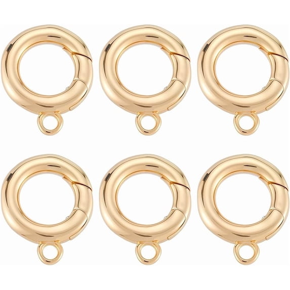 1 Box 18K Real Gold Plated O Ring Spring Clasp Small Round Carabiner ...