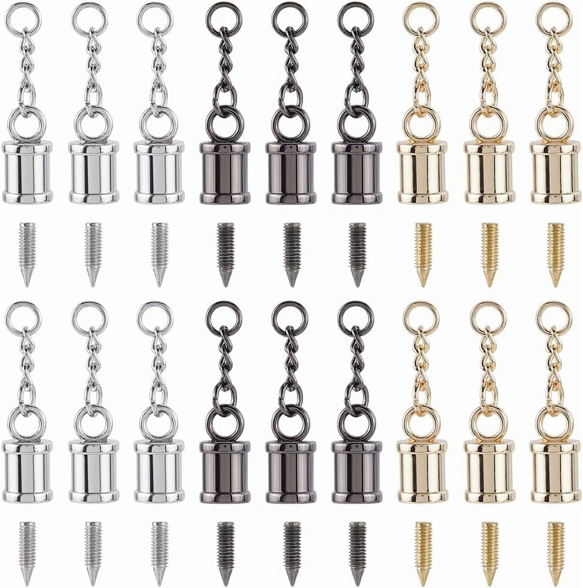 1 Box 18Pcs 3 Colors Cord End Caps Tassel Ends Bulk Silver Gold Metal ...