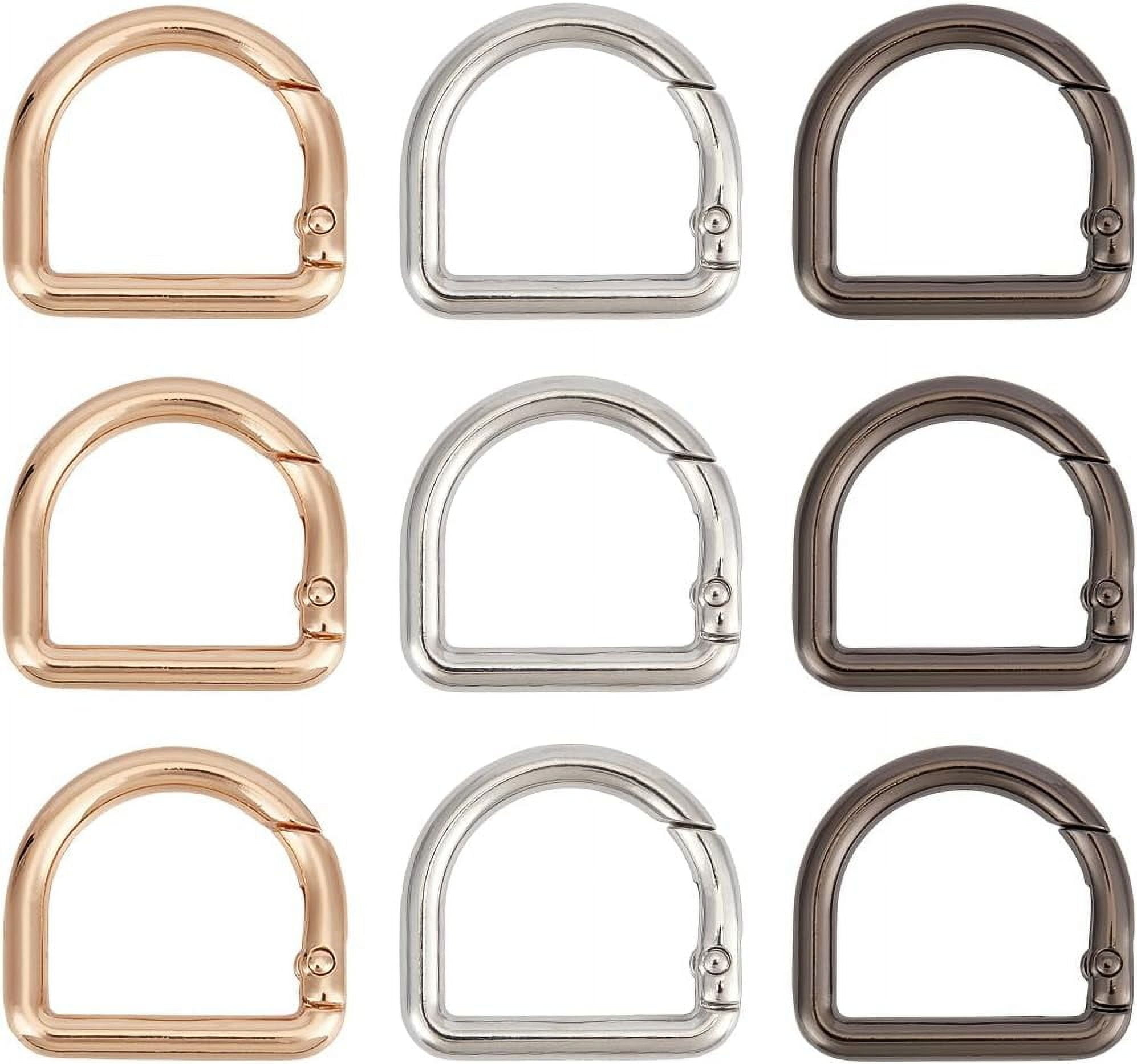1 Box 18Pcs 3 Colors D Ring Buckle Clip Spring Snap Hook Carabiner Gold ...