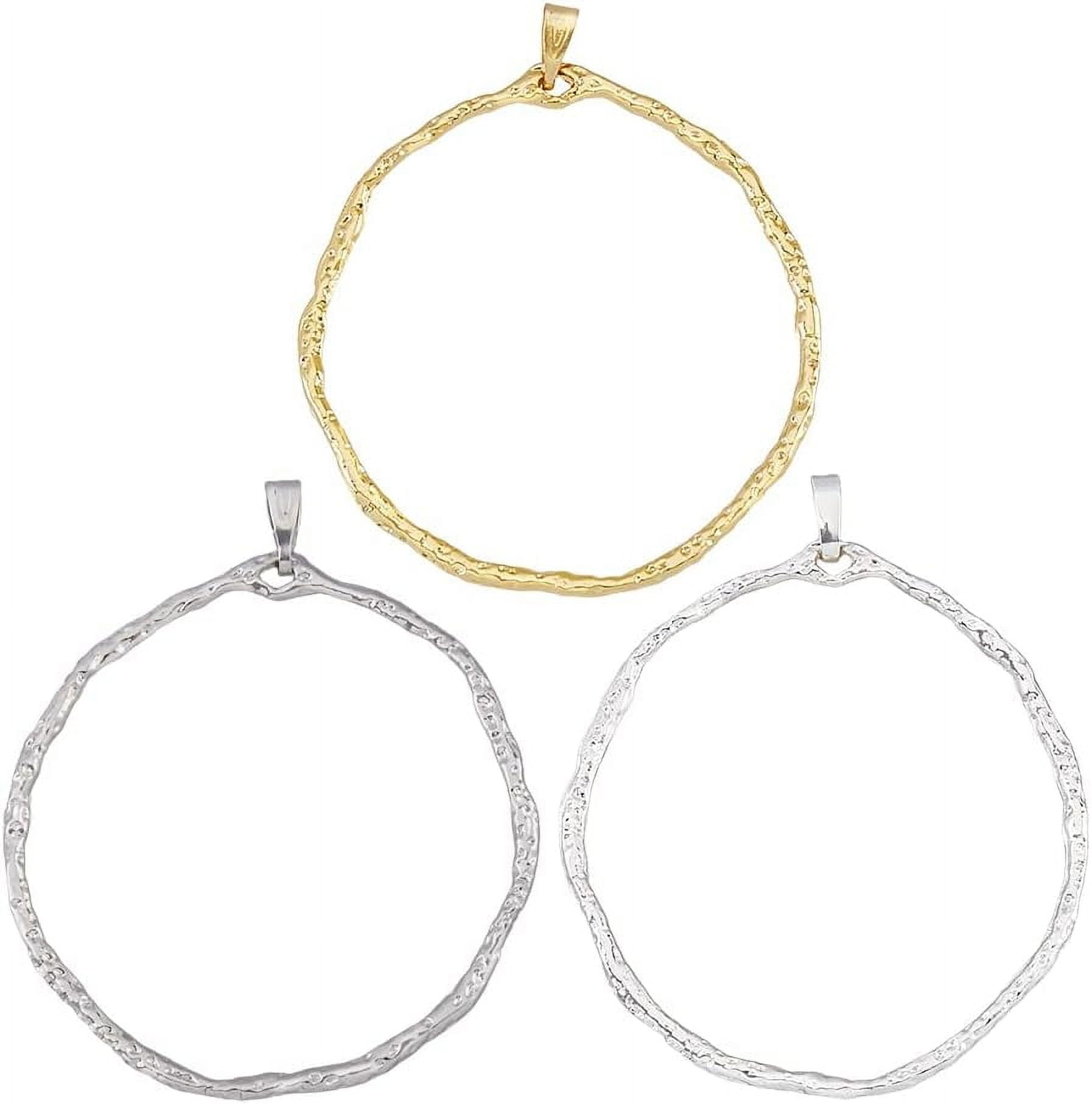 1 Box 18Pcs 3 Colors Rings Hollow Bezel Connector Charms Brass Circle ...