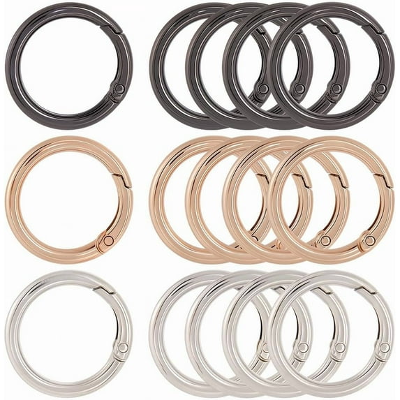 1 Box 18Pcs 3 Colors Trigger Spring O Rings Round Carabiner Clip Bulk ...