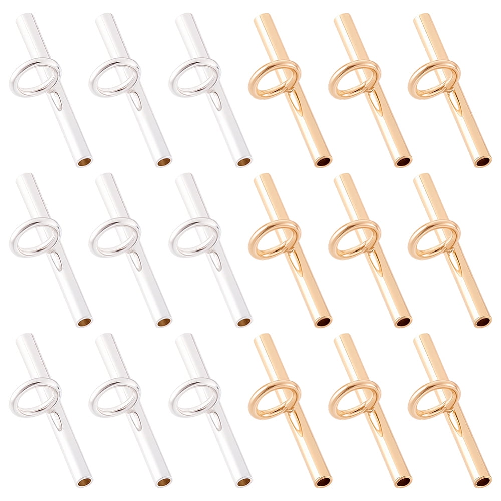 1 Box 18Pcs Brooch to Pendant Connector Pin Necklace Converter 2cm Gold ...