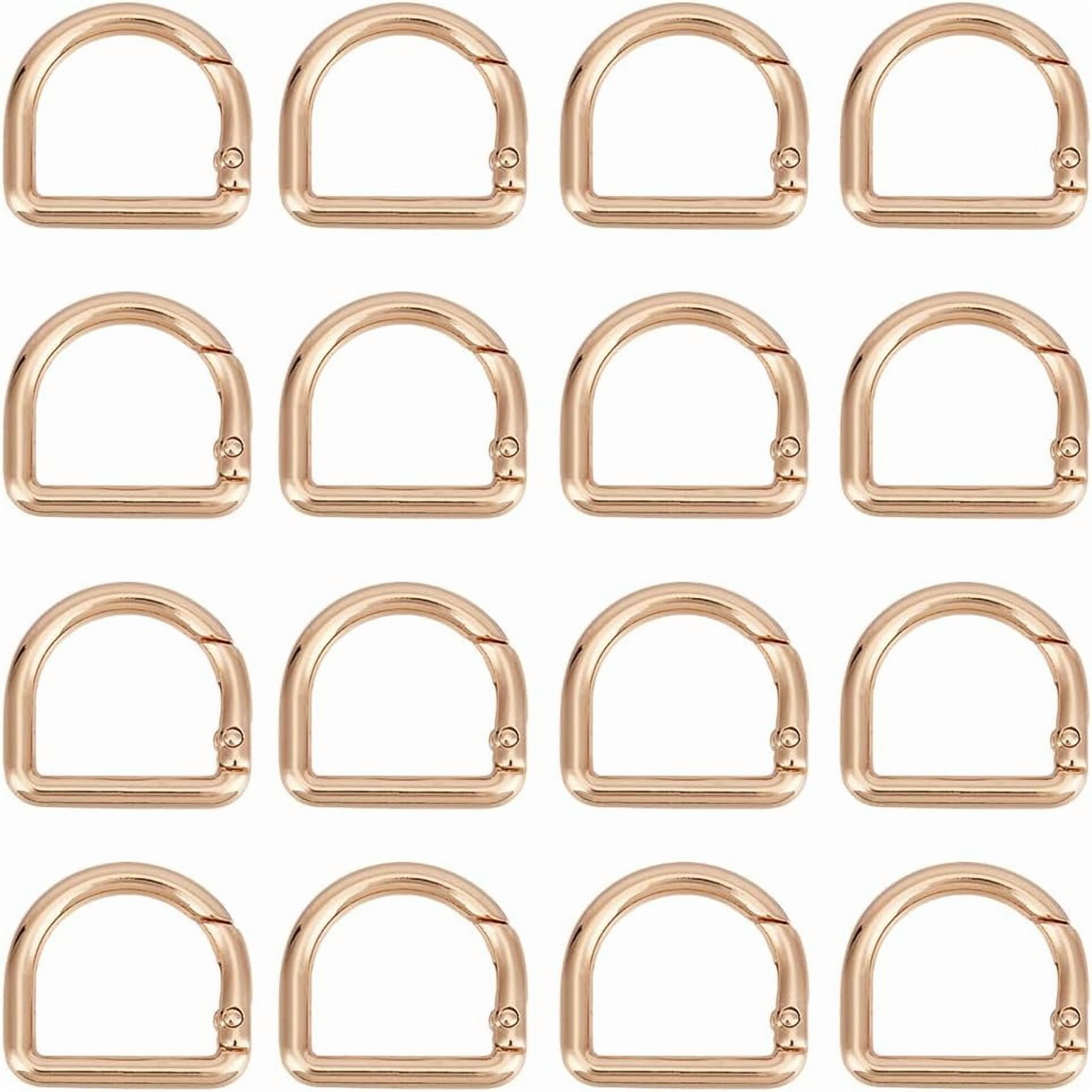 1 Box 18Pcs D Ring Buckle Clip Gold Spring Carabiner Metal Alloy U ...