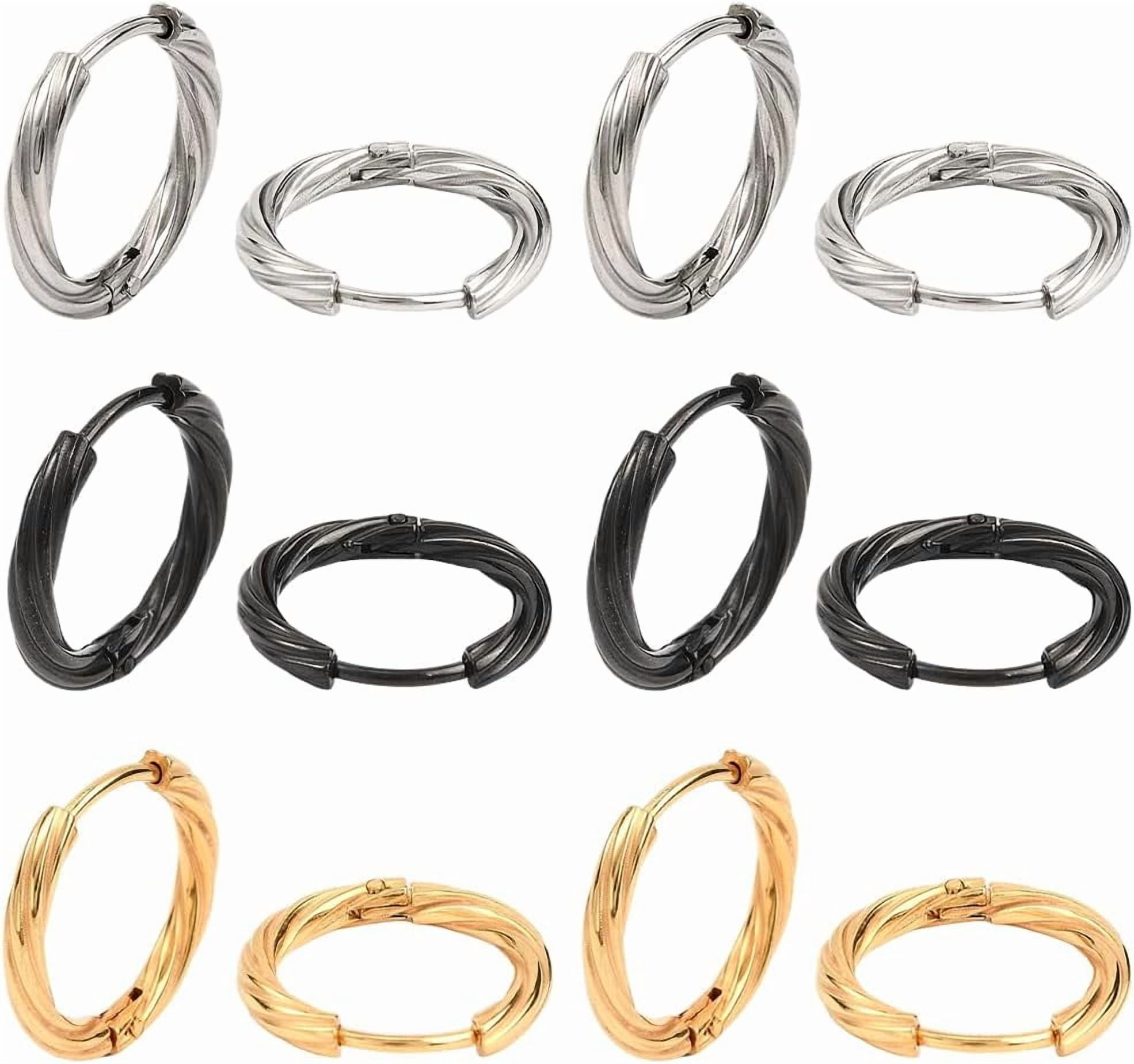 1 Box 18Pcs Huggie Hoop Earrings Huggie Earring Hooks Findings 12Mm ...