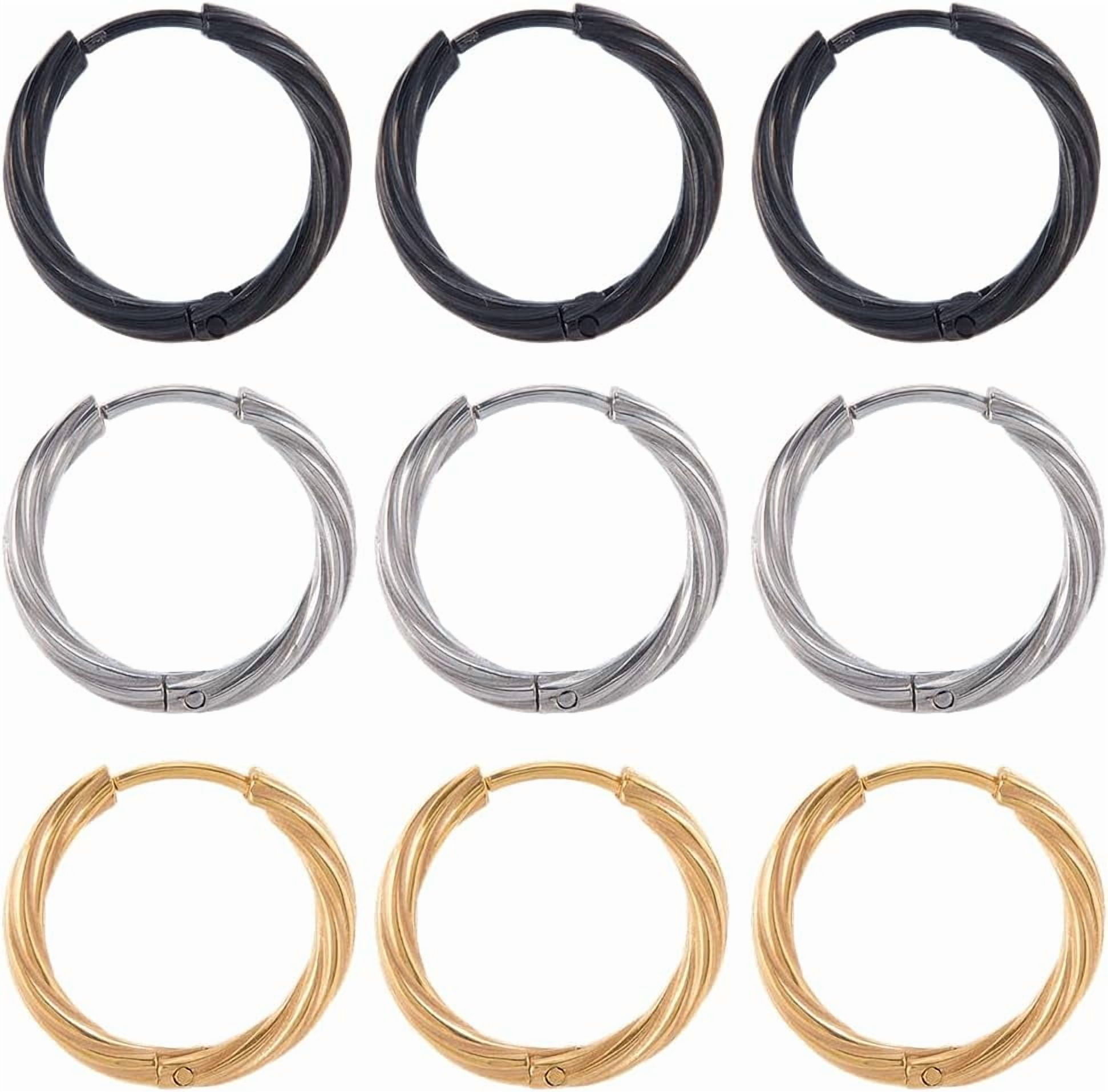 1 Box 18pcs Round Leverback Gold Huggie Findings 303 Stainless Steel ...