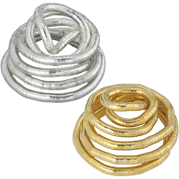 1 Box 2 Pack Bendable Snake Necklace Bendable Snake Chain 35 Inch Gold ...