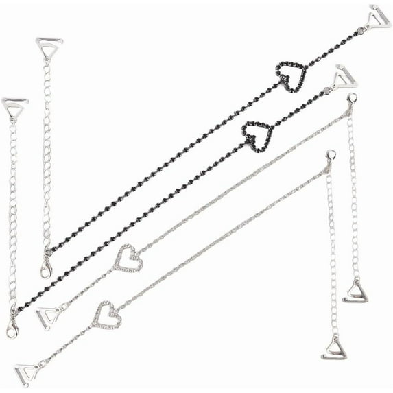 1 Box 2 Pairs Rhinestone Shoulder Strap 2 Colors Sparkling Non-Slip Bra ...