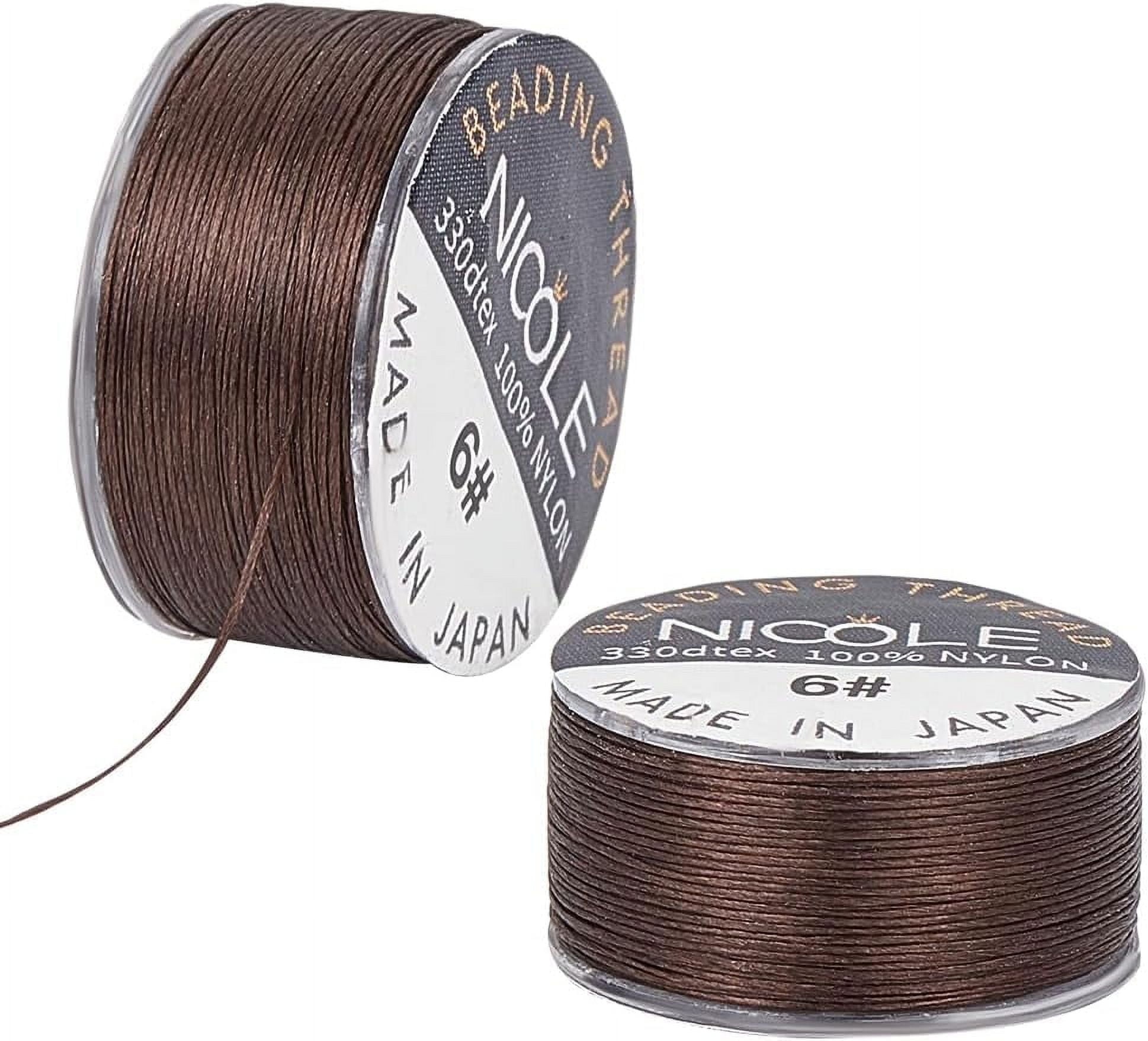 1 Box 2 Rolls 100 Yards Beading Cord Strong 0.1mm Beading Thread Brown ...