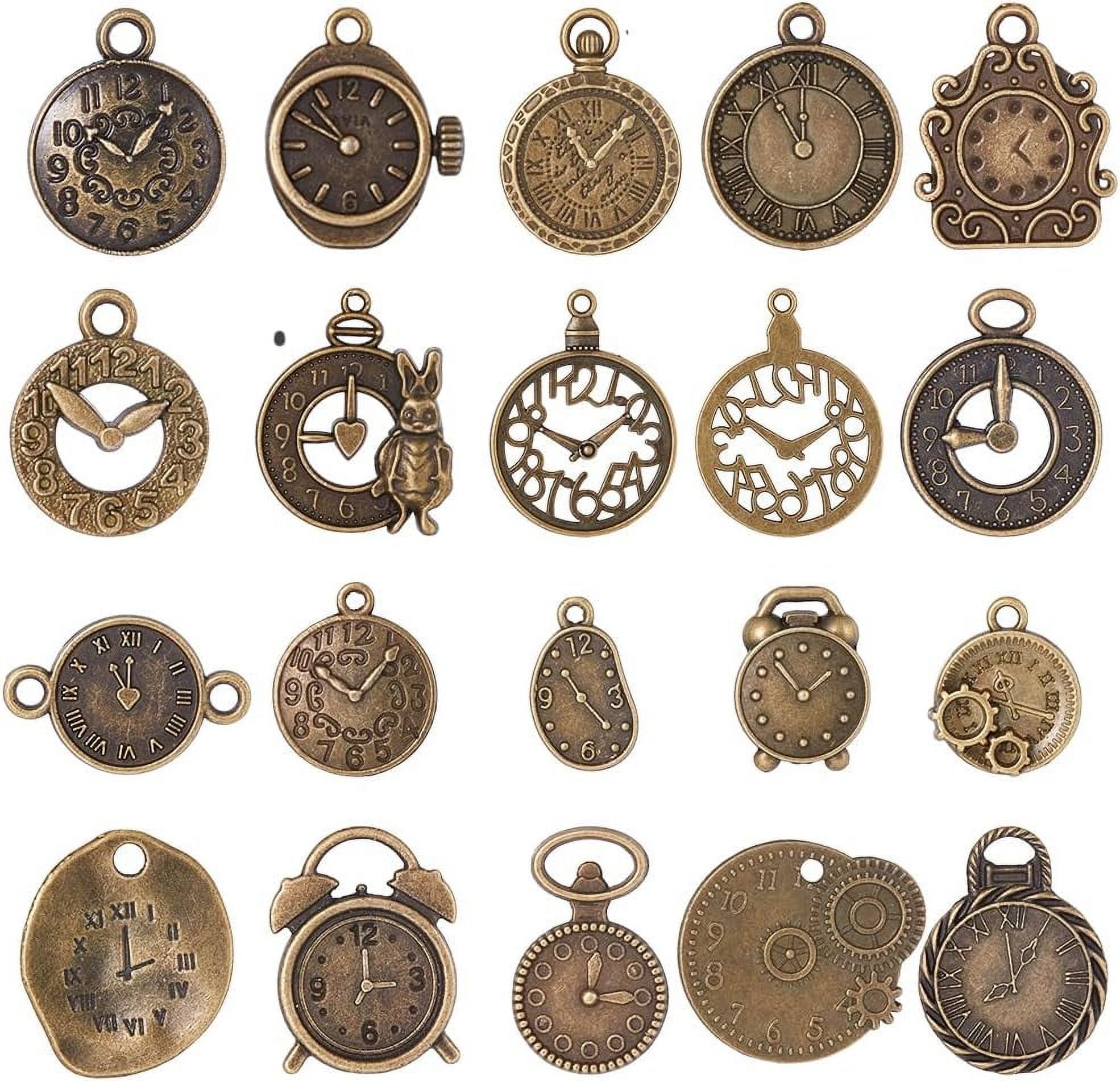 1 Box 2 Set 40Pcs Clock Face Charms Steampunk Charms Bulk Antiqued ...