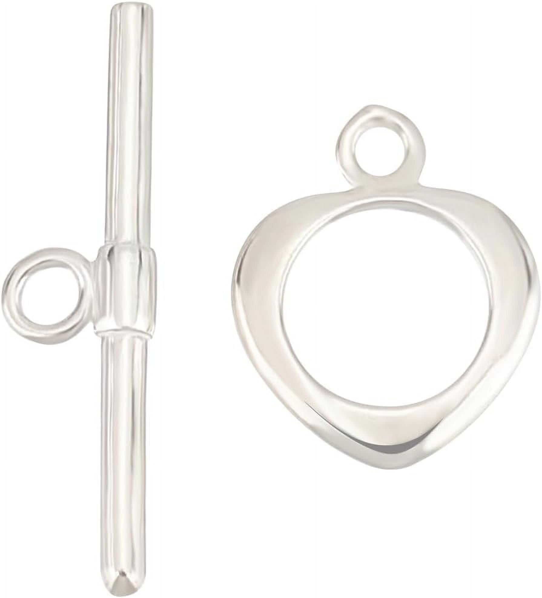 1 Box 2 Sets Toggle Clasp Heart Sterling Silver Love Shape OT Toggle ...