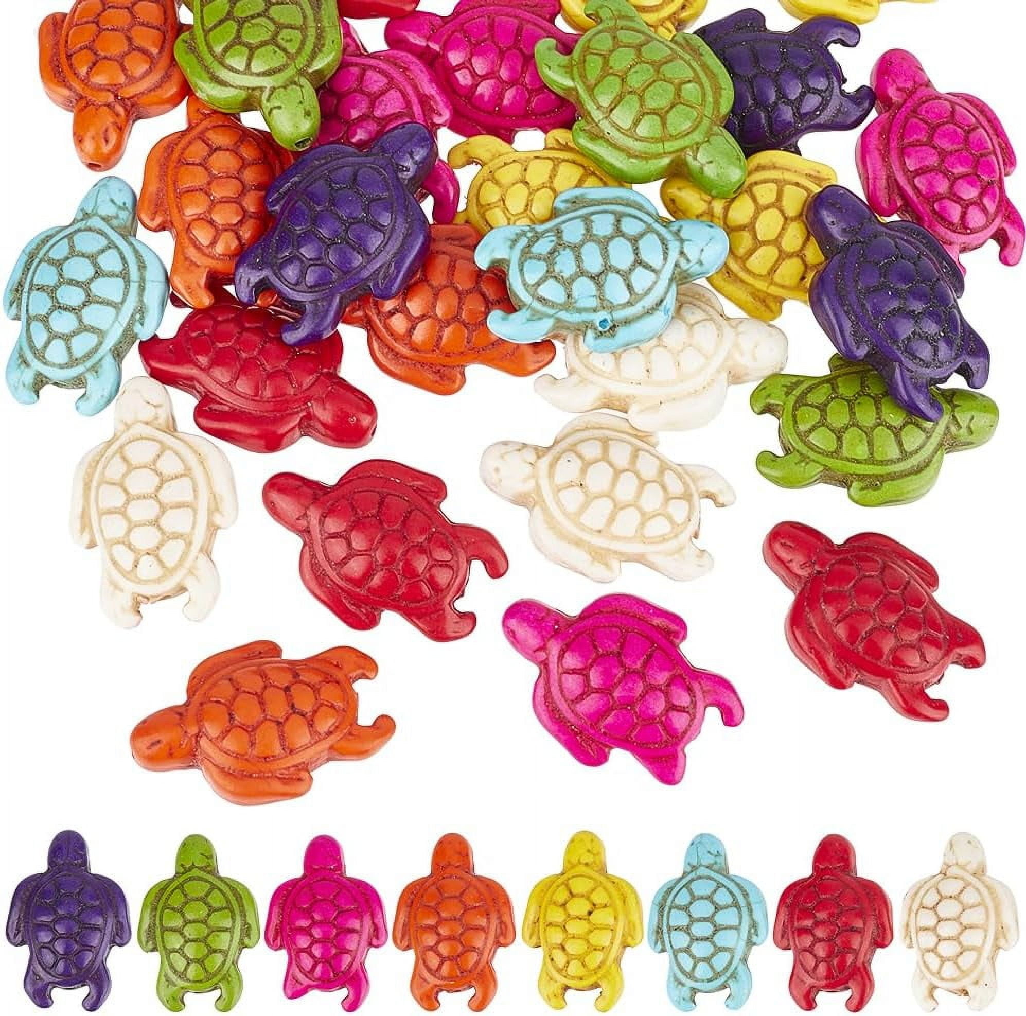 1 Box 2 Strands 30Pcs Large Turtle Bead Bulk Sea Theme Turquoise Beads ...