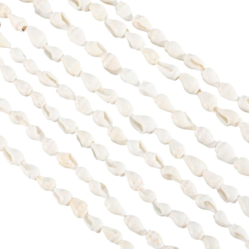 1 Box 2 Strands White Natural Sea Shell Beads with Holes Spiral Conch ...