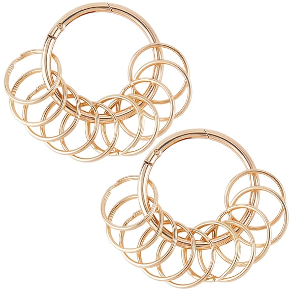 1 Box 2 Styles 22Pcs Spring Gate Ring Gold Key Rings Flat Split Alloy ...