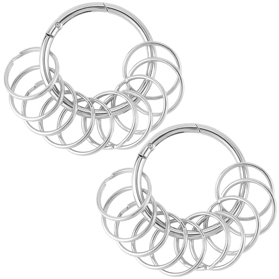 1 Box 2 Styles 22Pcs Trigger Spring O Rings Round Split Key Rings Bulk ...