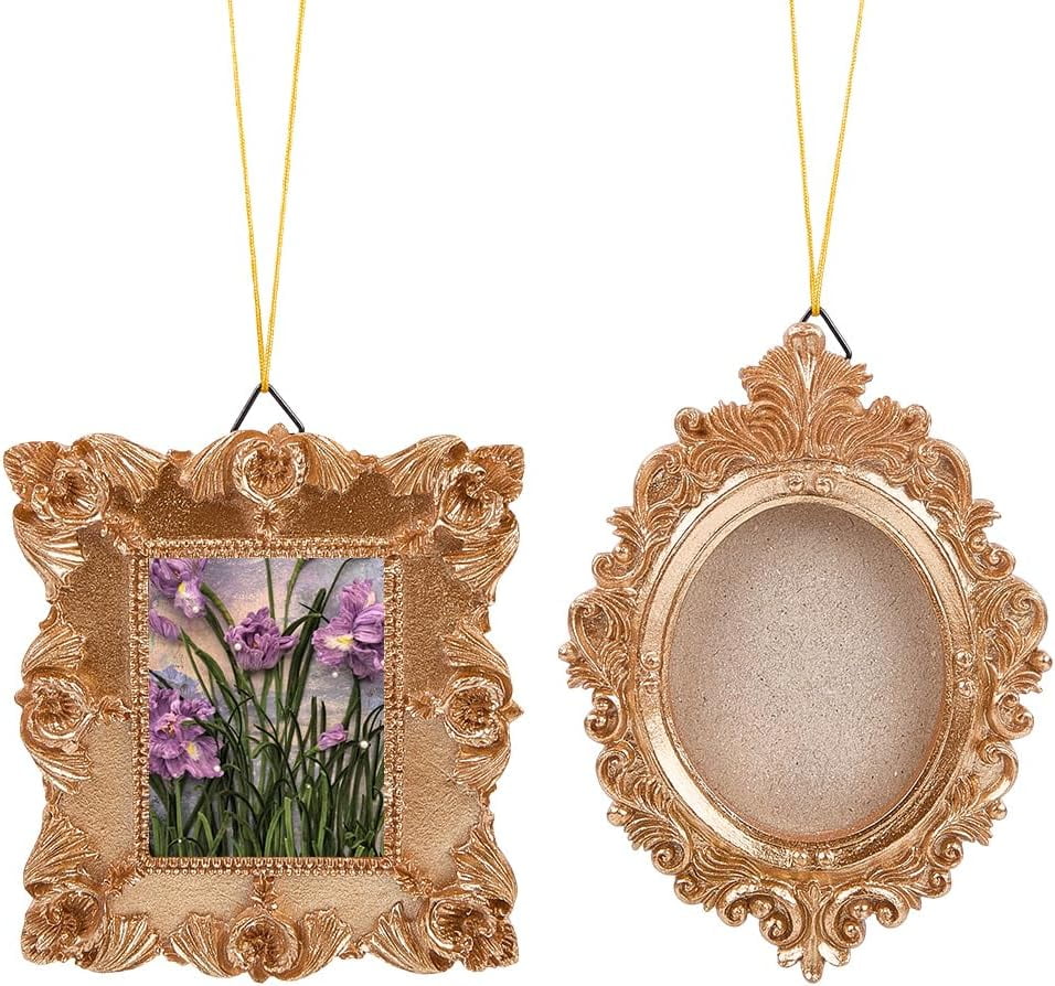 1 Box 2 Styles Mini Gold Photo Frames Resin Picture Frames Bulk Baroque ...