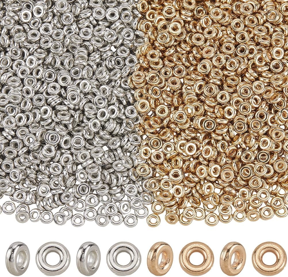 1 Box 2000PCS 6MM Flat Round Disc Spacer Rondelle Beads with 2MM Holes ...