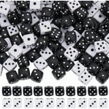 1 Box 200Pcs 2 Colors 8mm Dice Beads Black and White Cube Beads Acrylic ...