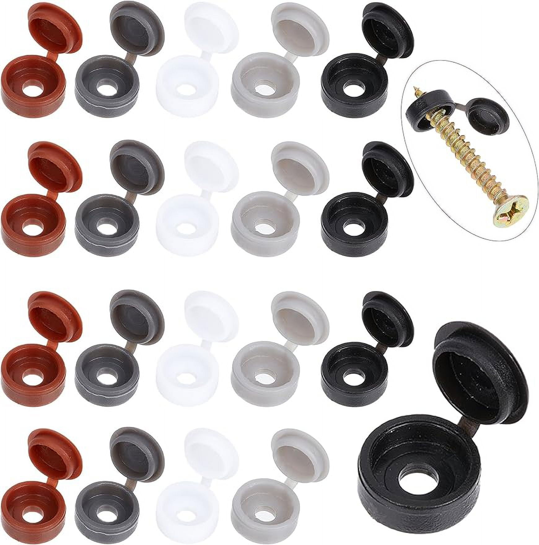1 Box 200Pcs 5 Colors Shutter Screw Caps Plastic Hinged Cover Caps Fold ...