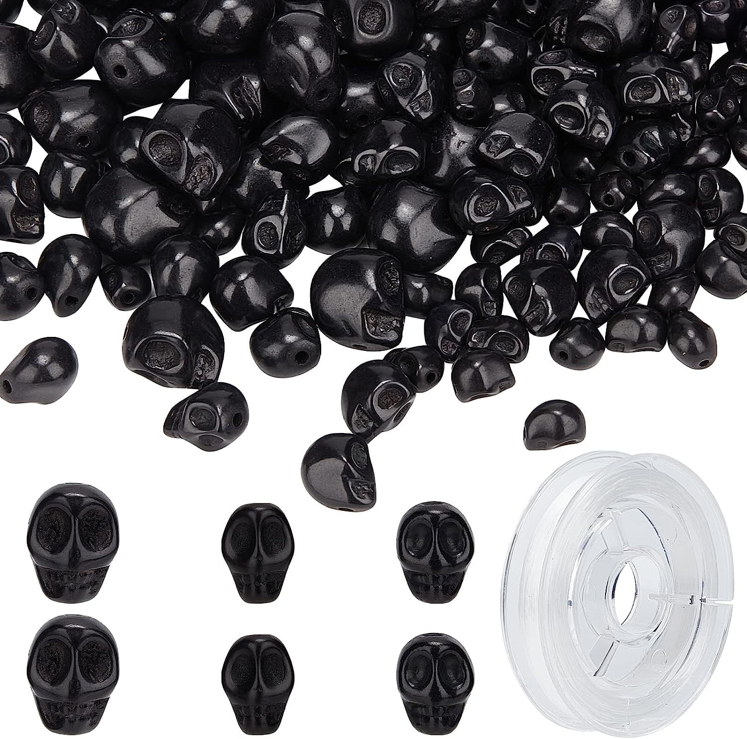 1 Box 200Pcs Beads Turquoise Head Beads Gothic Loose Spacers for ...