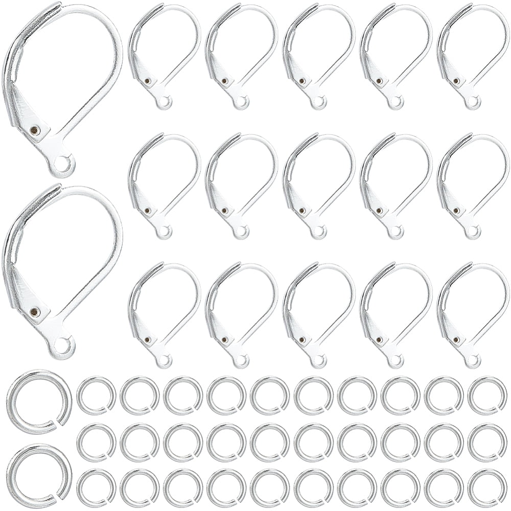 1 Box 200Pcs Brass Leverback Earring Findings Ear Wire with Loops and ...