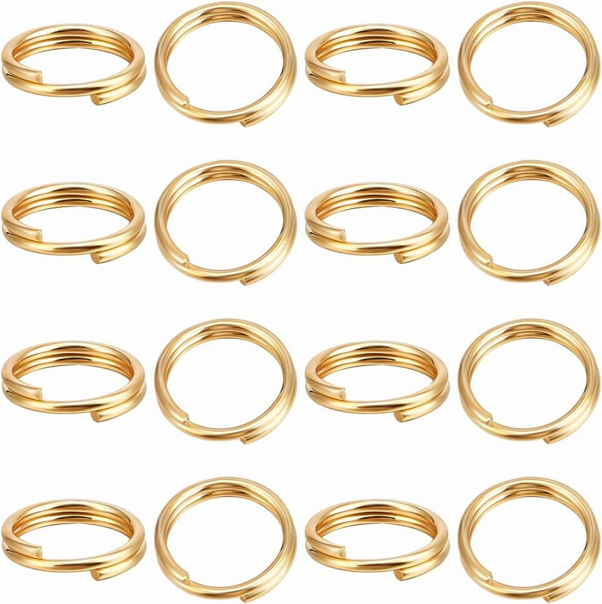 1 Box 200Pcs Double Loop Jump Rings 18K Gold Plated 304 Stainless Steel ...