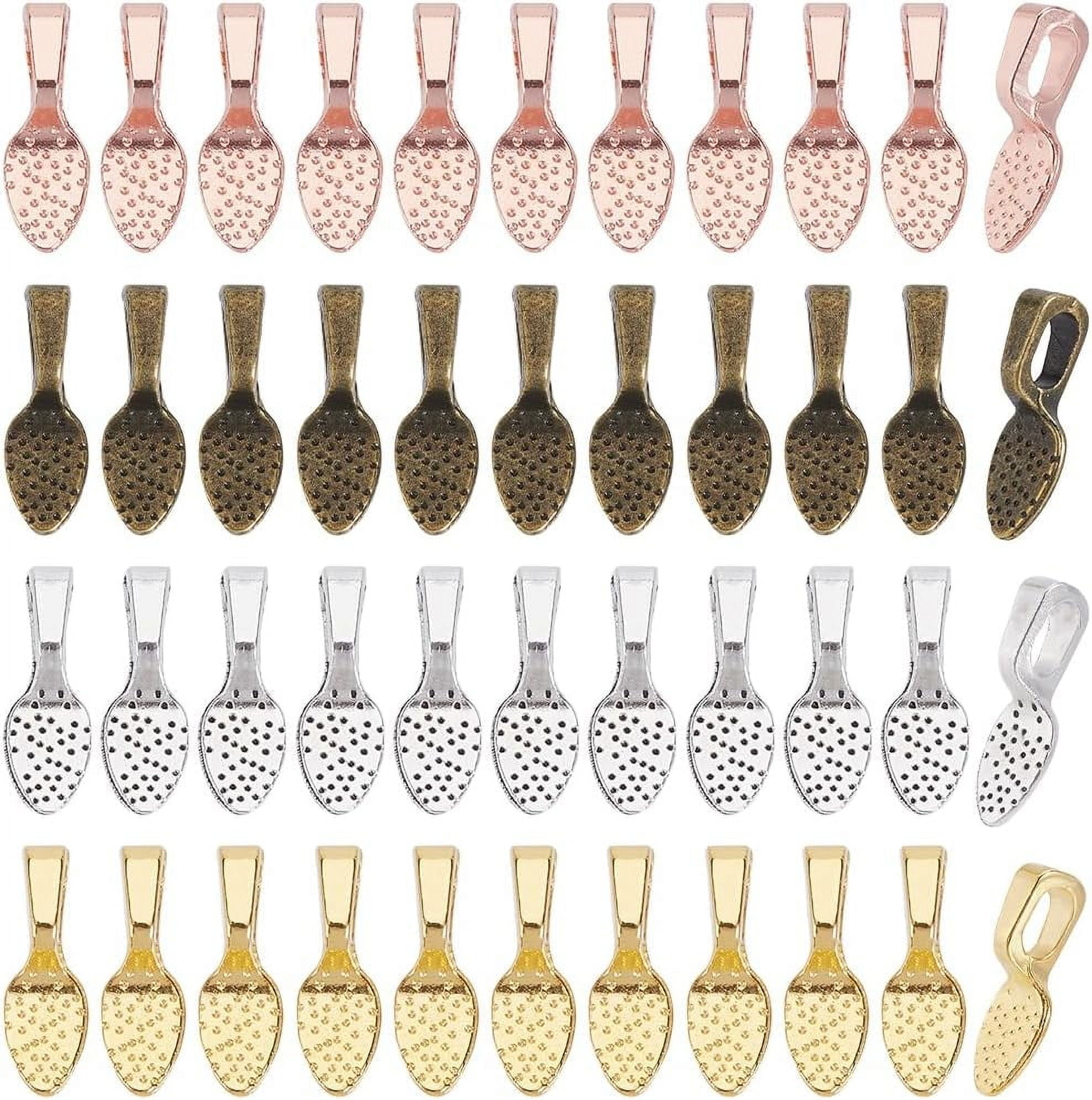 1 Box 200Pcs Glue on Earring Bails Gold Pad Bail Bulk Alloy Antique ...