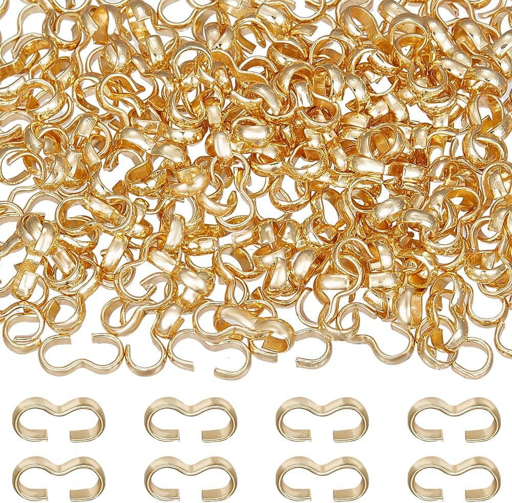 1 Box 200Pcs Number 3 Shaped Clasps 18K Gold Plated Brass 8 Shape Chain ...