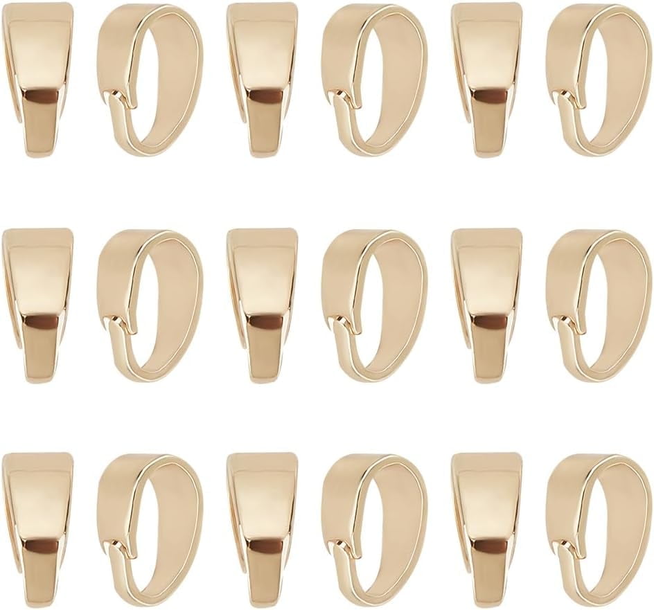 1 Box 200Pcs Pinch Clip Clasp Bail 18K Gold Plated Brass Necklace ...