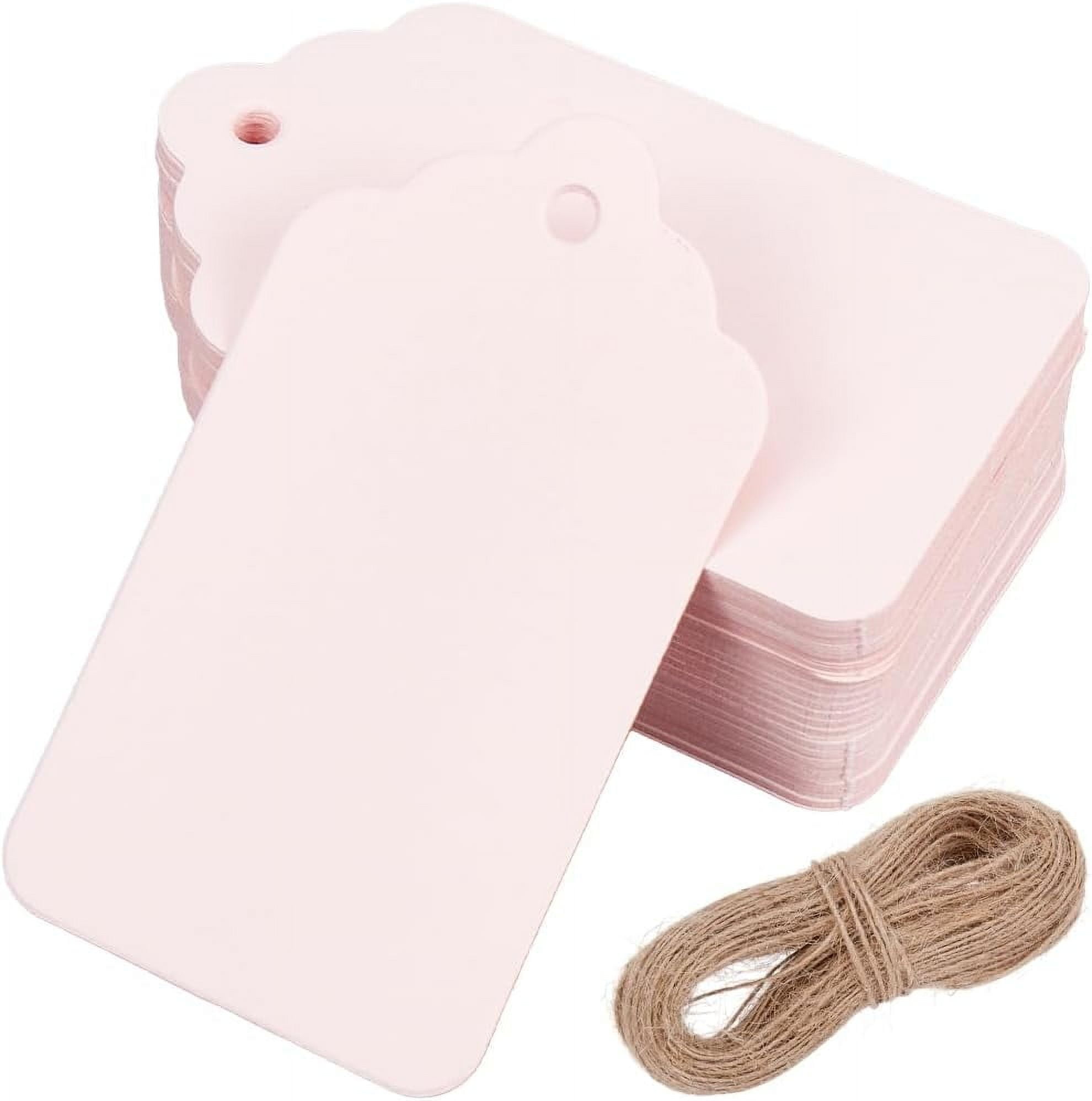 1 Box 200Pcs Pink Gift Tags Blank Hanging Labels Blank Tags with String ...
