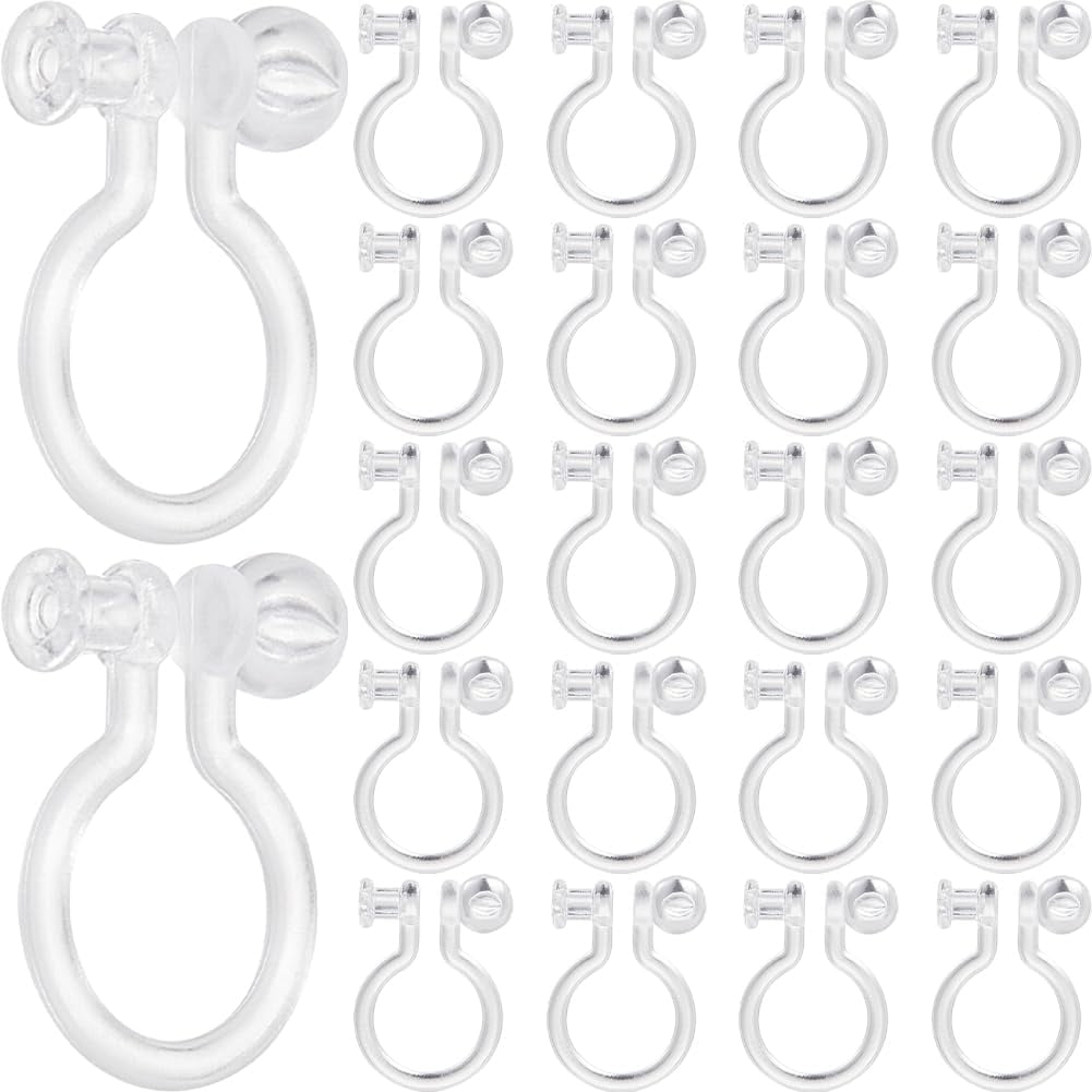 1 Box 200Pcs Plastic Clip on Earring Converter Clear Clip Earrings ...