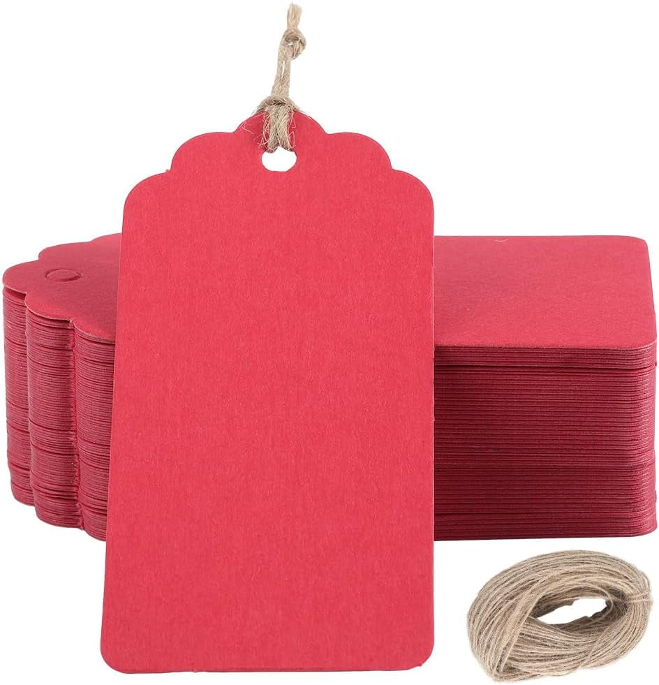 1 Box 200Pcs Red Gift Tags Blank Paper Tags Double Sided Available Gift ...